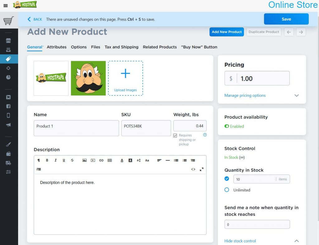 Getting started with the Online Store - HostPapa Website Builder