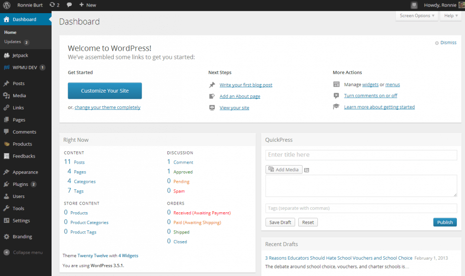 How to use the WordPress dashboard | HostPapa Support
