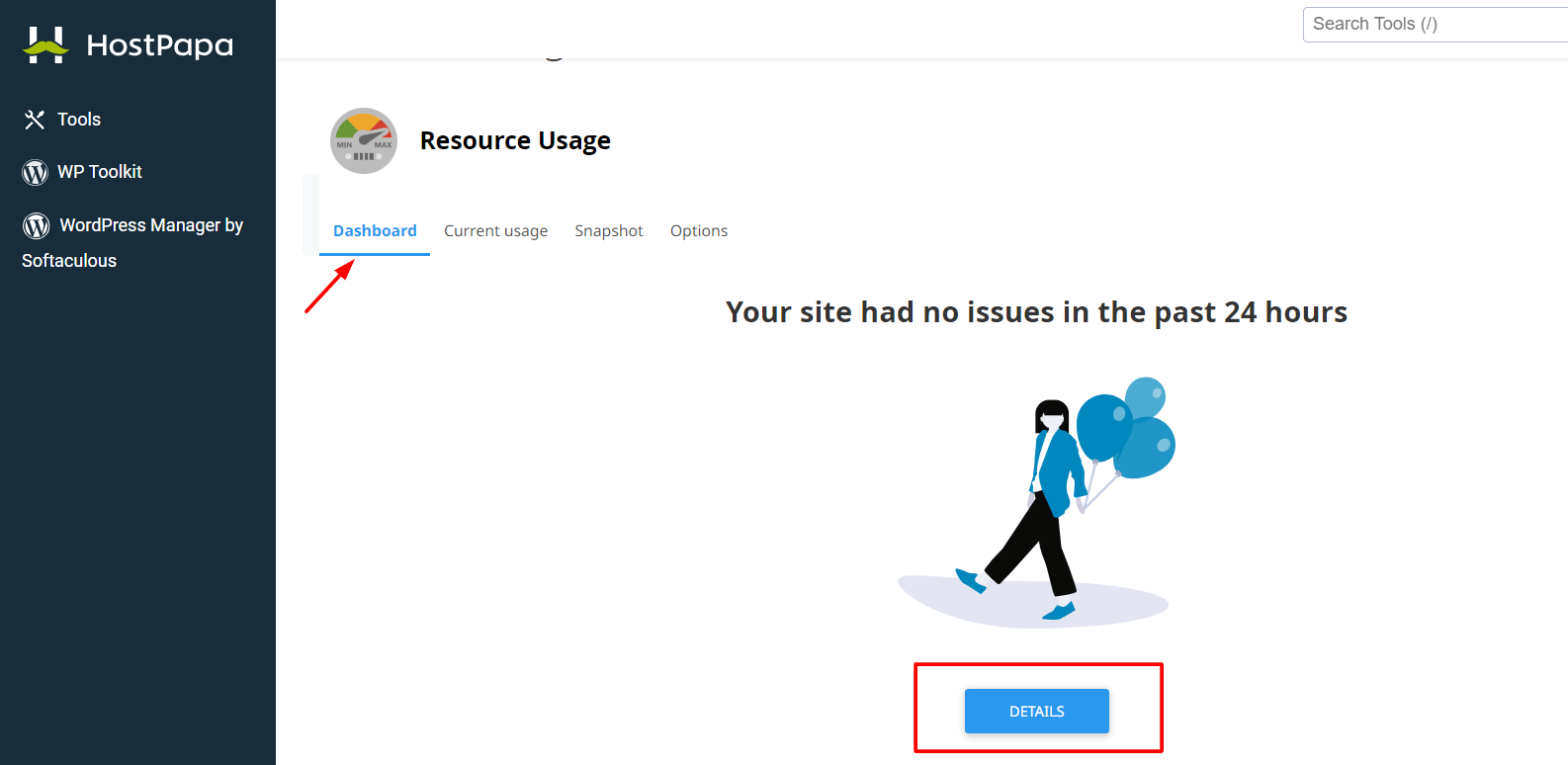 How to view your shared web hosting server usage