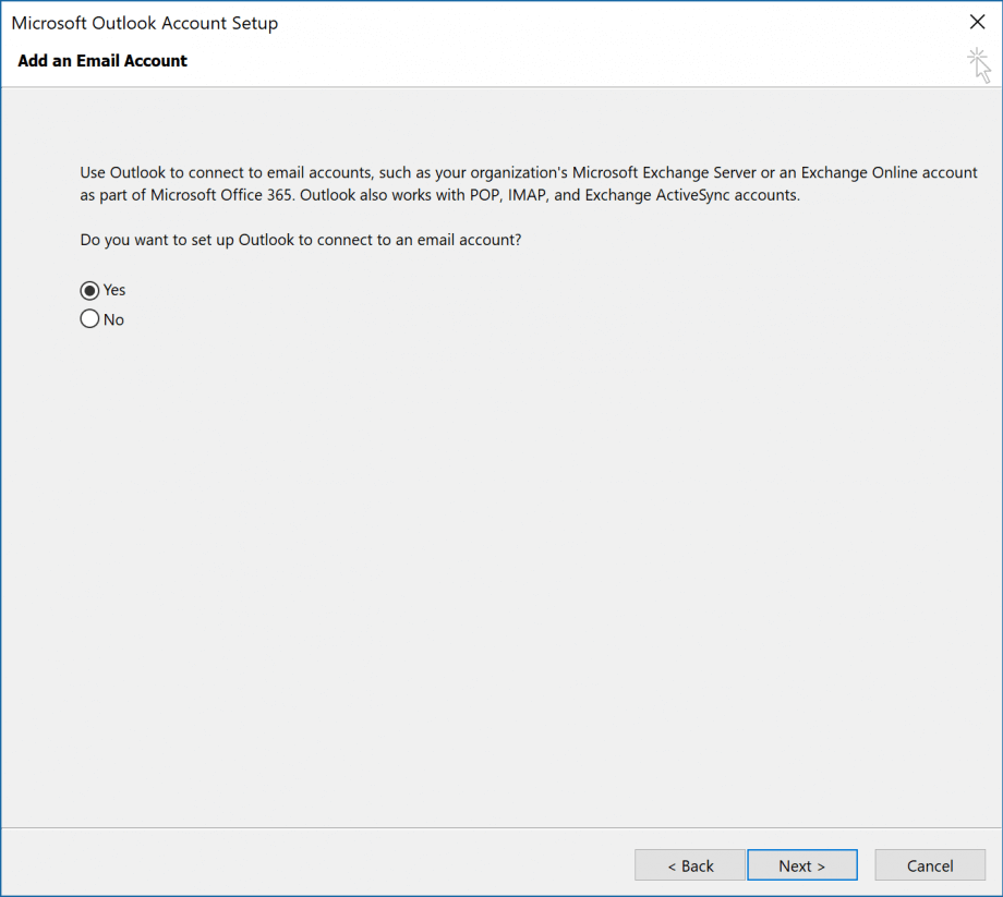 How to manually set up POP3 or IMAP email accounts in Outlook