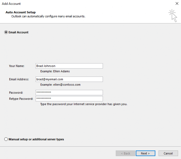 How to manually set up POP3 or IMAP email accounts in Outlook