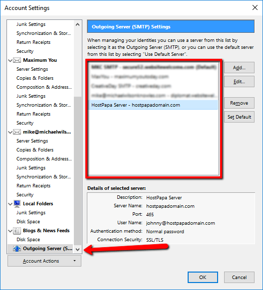 How To Set Up Smtp Authentication In Thunderbird Hostpapa Knowledge Base