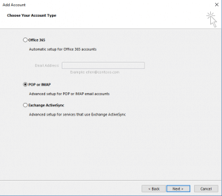 Changing an account from POP to IMAP in Outlook