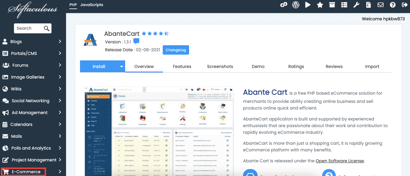 How to install AbanteCart using Softaculous | HostPapa Support