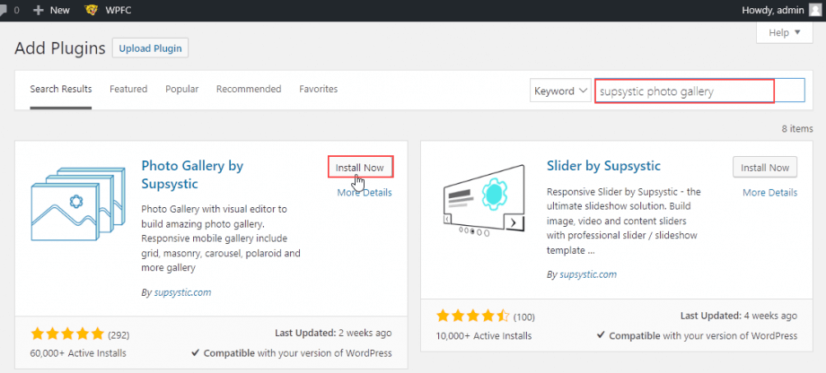 How to install and set Supsystic Photo Gallery for WordPress