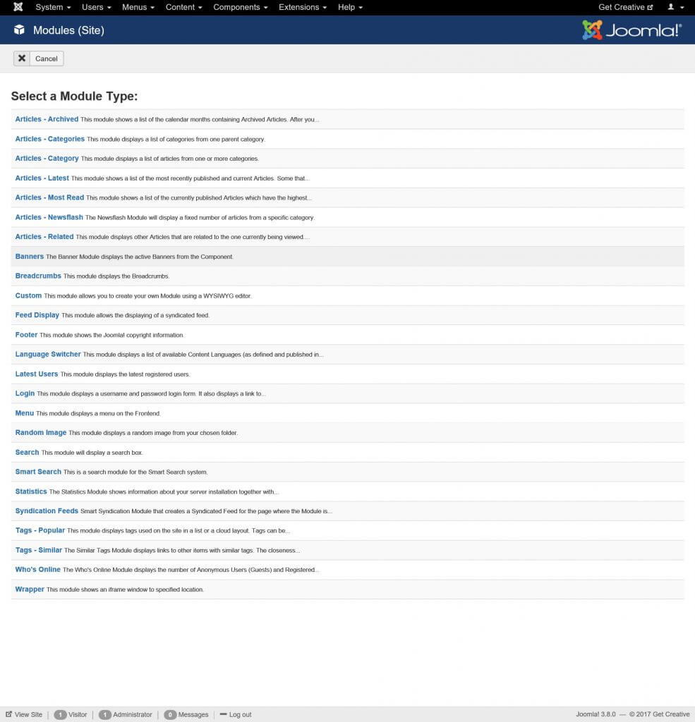 What are Joomla! modules? - HostPapa Knowledge Base