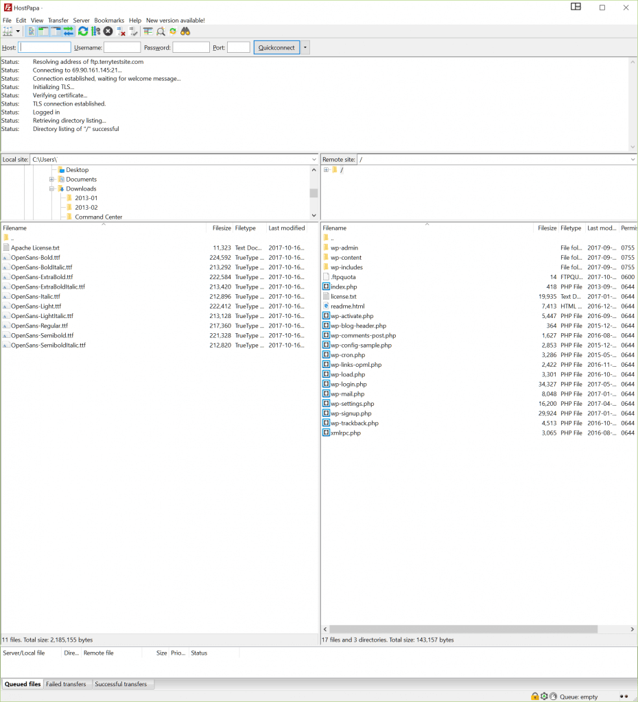 How to use Filezilla to transfer files (FTP)