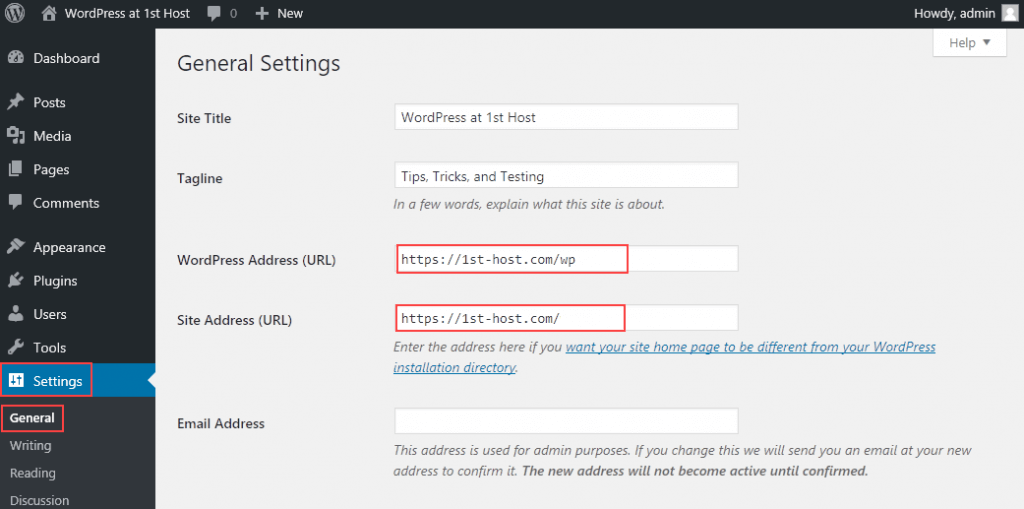 How to change your WordPress home and site URL settings