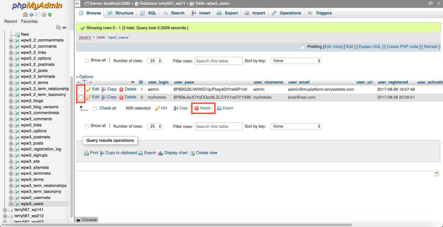 How To Delete A Table In A Database phpMyAdmin 