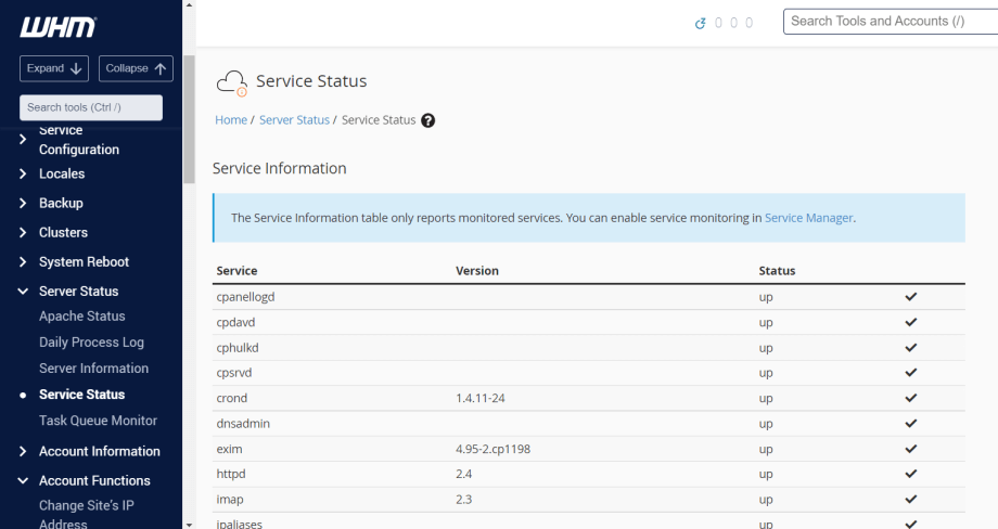 How to monitor your server using Service Status in WHM | HostPapa