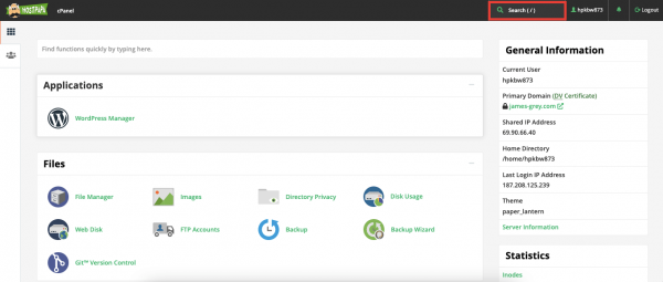 cPanel control panel overview | HostPapa Support