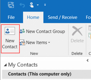 Adding, editing, and deleting Outlook contacts