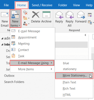 How to Create Personal Stationery in Outlook 2016