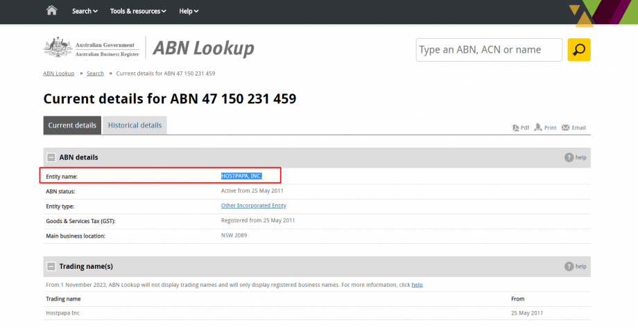 .AU Domains ABN Update request guide | HostPapa