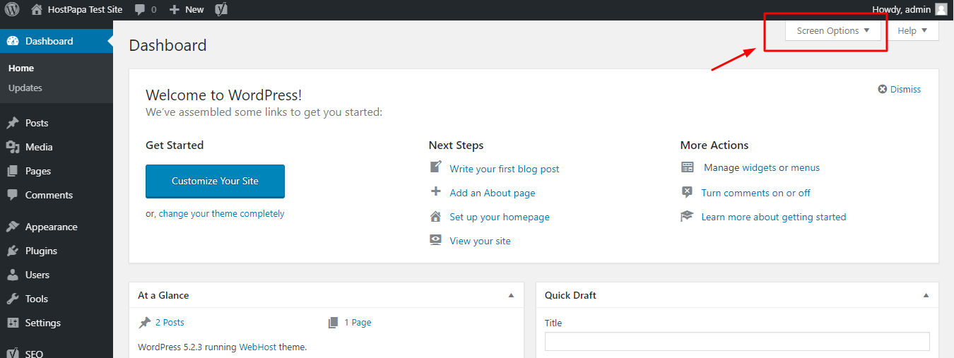 HostPapa explains: WordPress dashboard | HostPapa Support