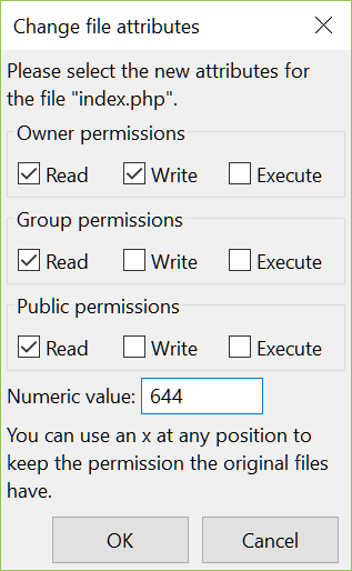 How to change file permissions in WordPress using FTP or File Manager