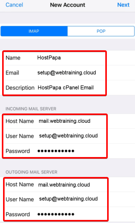 How to set up your cPanel email on an iPhone or iPad