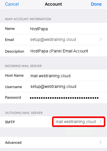 How to set up your cPanel email on an iPhone or iPad