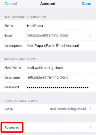 How to set up your cPanel email on an iPhone or iPad