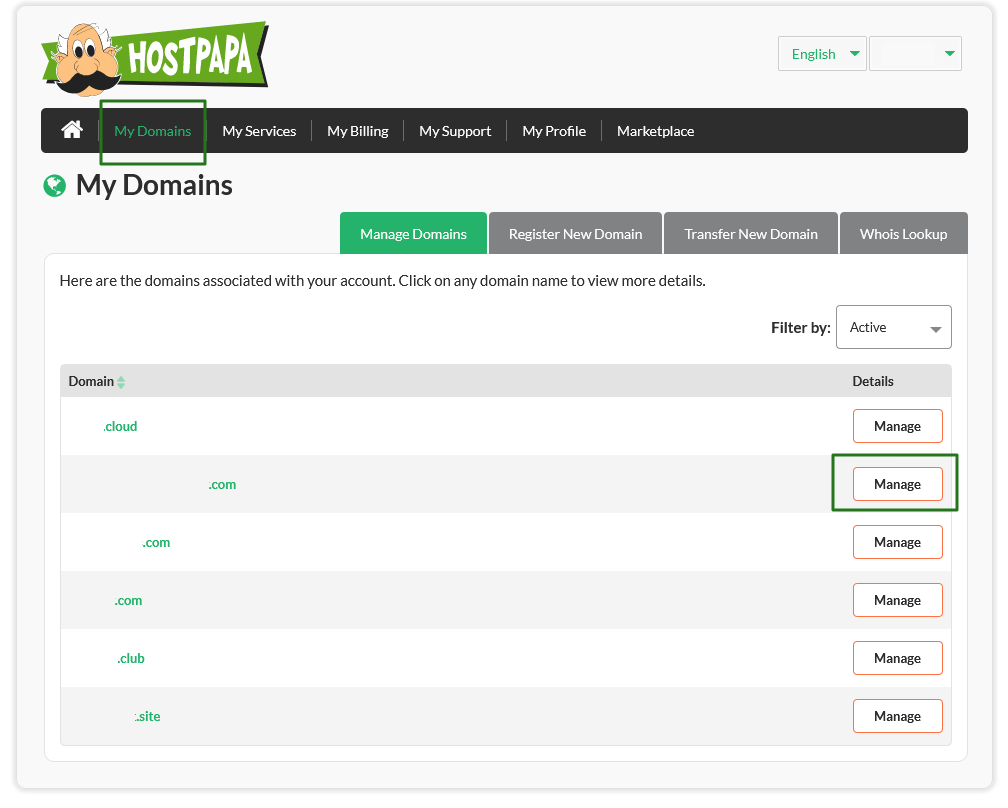 How to obtain an EPP code and request a domain transfer from HostPapa
