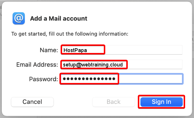 Setting up HostPapa Basic or Advanced Email in Apple Mail for Mac