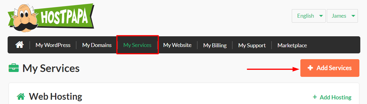 How to add a new service to your account | HostPapa Support