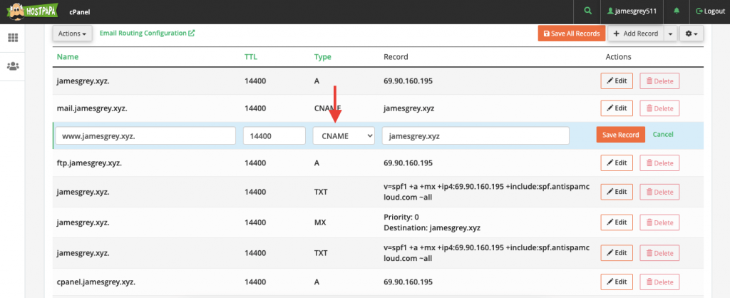 How to change CNAME record | HostPapa Support