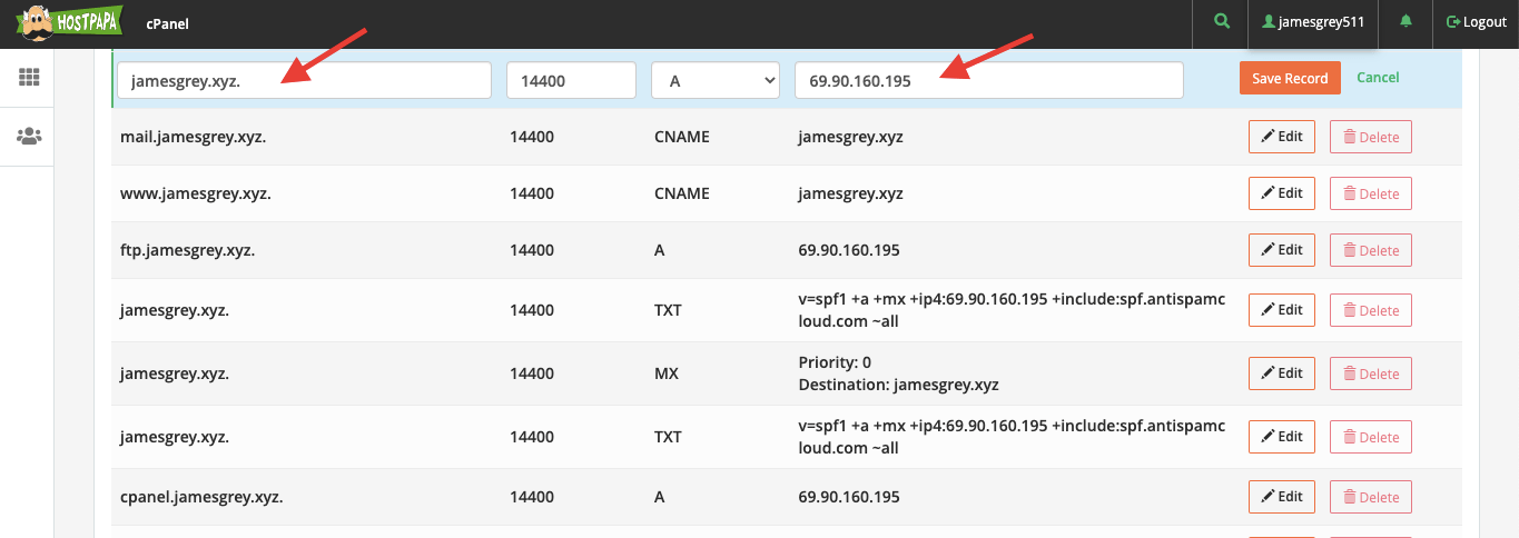 How to update an existing A record | HostPapa Support