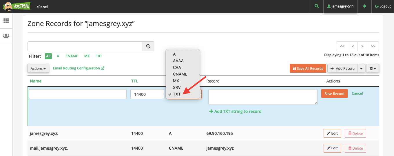 How to create a TXT record | HostPapa Support
