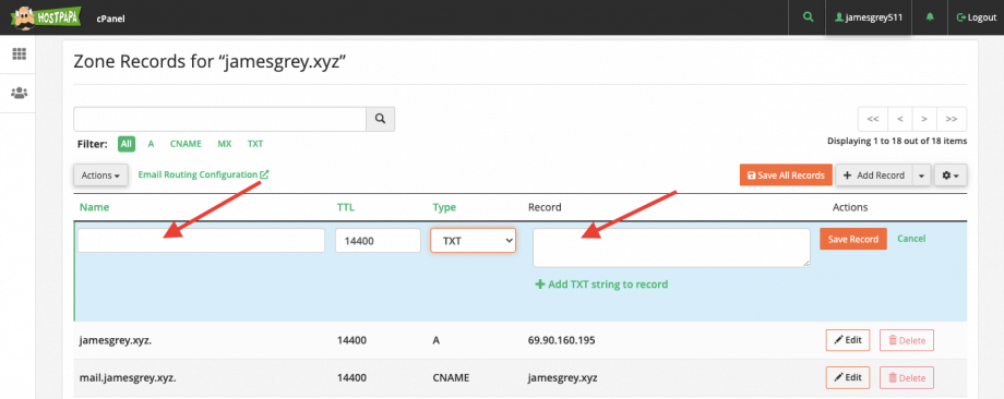 How to create a TXT record | HostPapa Support