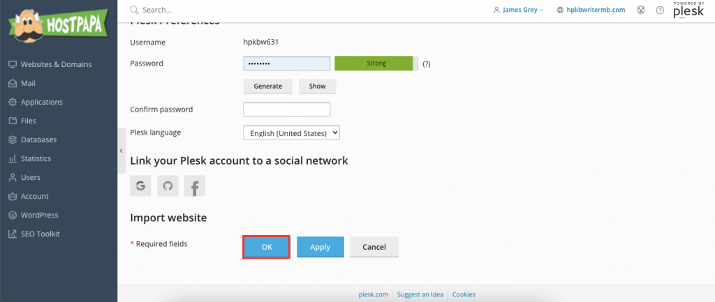 How to change your Plesk password and account information | HostPapa
