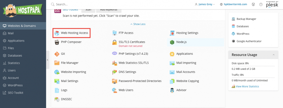 How to change your Plesk password and account information | HostPapa
