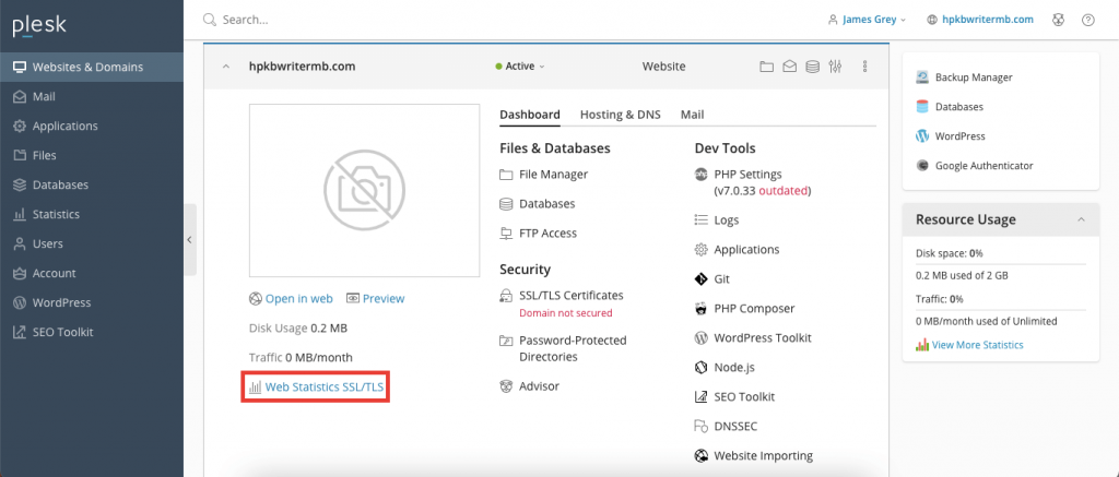 How to see how many visitors your website gets in Plesk | HostPapa