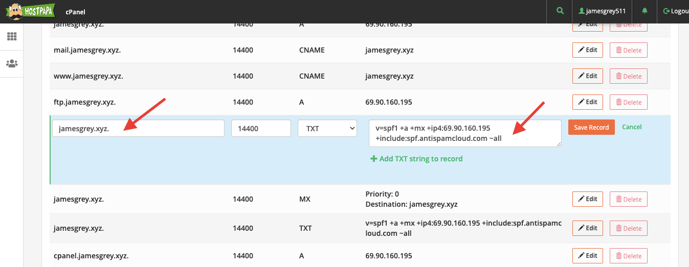 How to update an SPF record | HostPapa Support