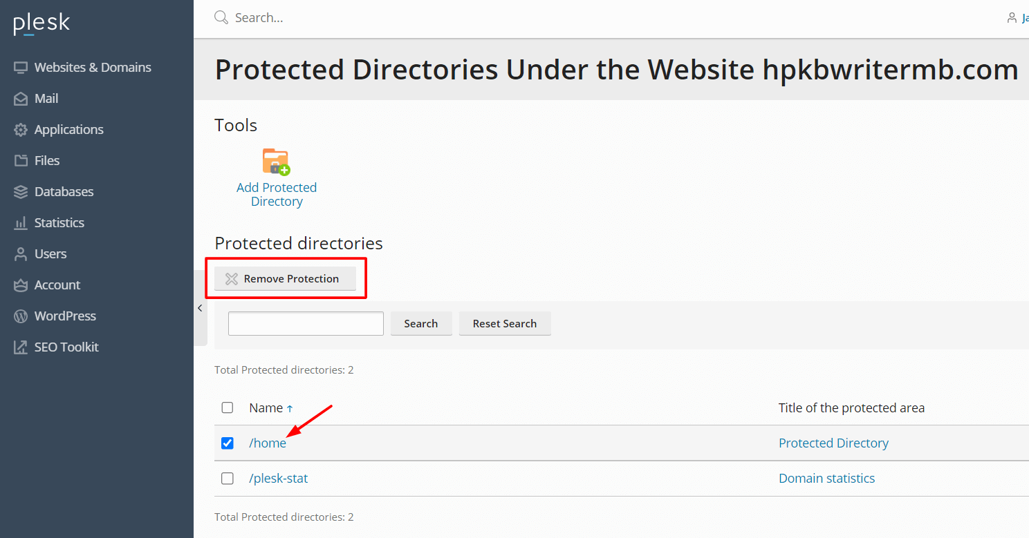 How to add a password to protect a website in Plesk | HostPapa Support