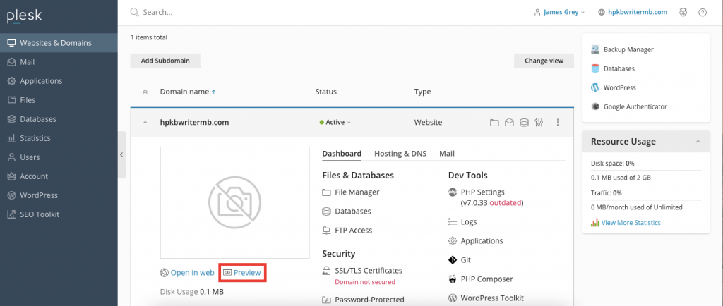 How to preview your Plesk site | HostPapa Support