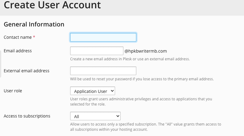 Managing additional user accounts in Plesk | HostPapa Support