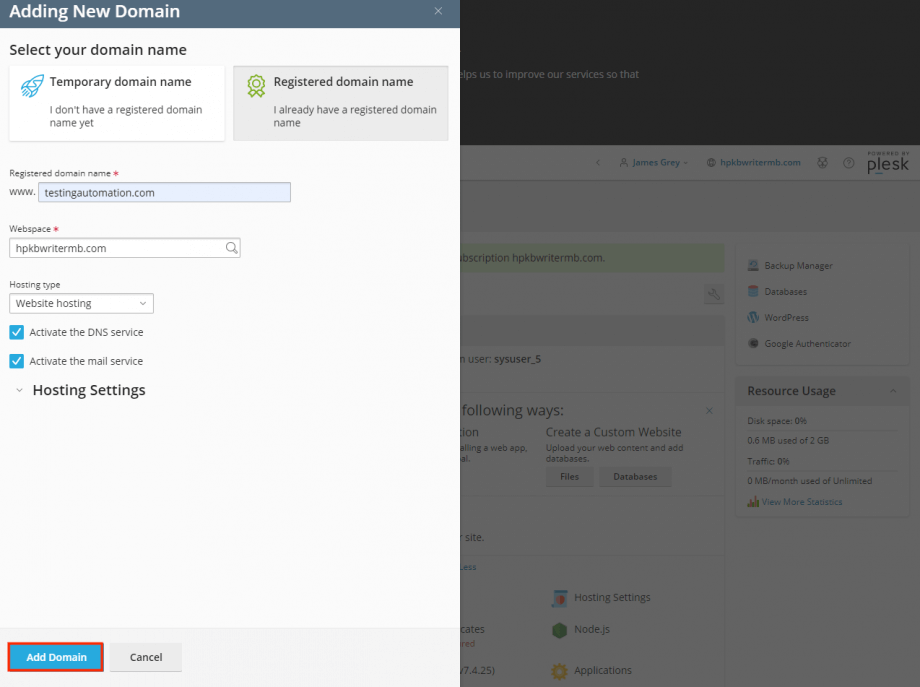 How to add and remove domains in Plesk | HostPapa Support