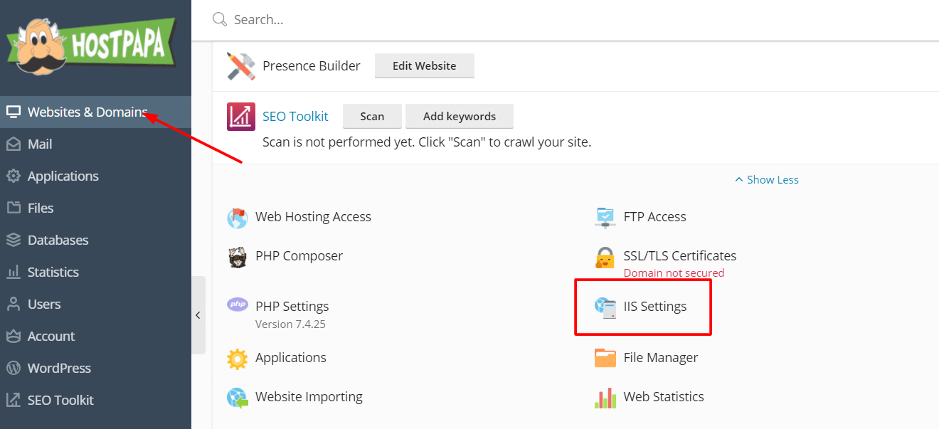 How to configure IIS server settings on Plesk - HostPapa Knowledge Base
