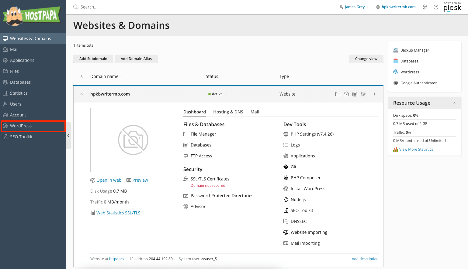 How to clone a WordPress website in Plesk | HostPapa Support