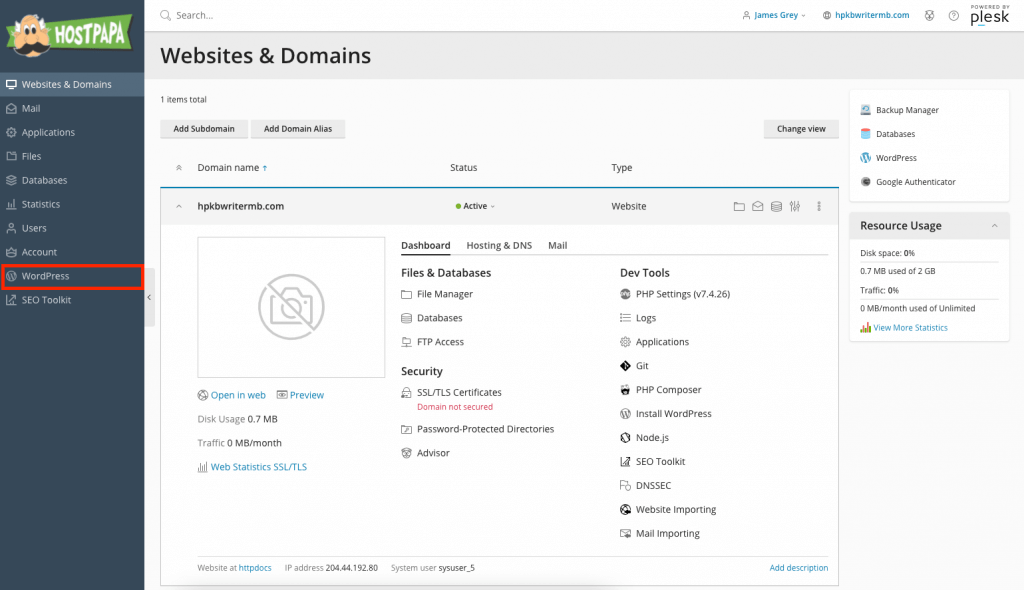 How to install WordPress and manage installations in Plesk | HostPapa