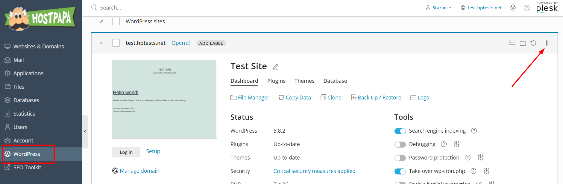 How to update a WordPress URL in Plesk | HostPapa Support