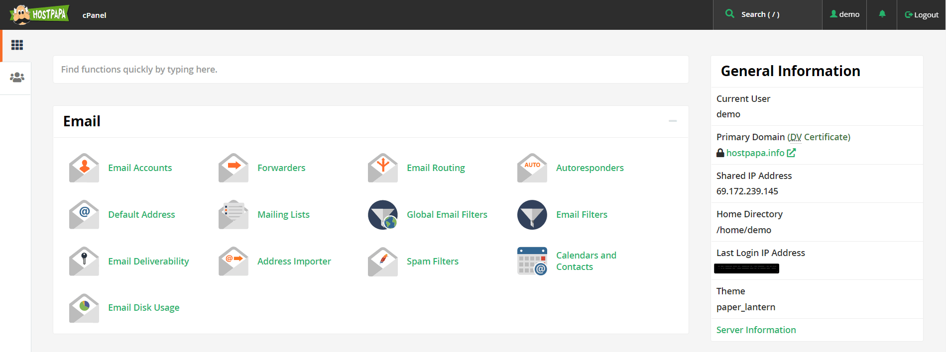 cPanel demo to try before signing up - HostPapa Knowledge Base