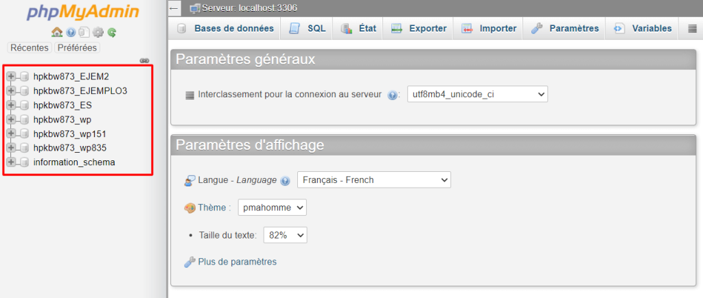 phpMyAdmin pour modifier les champs de tables de base de données
