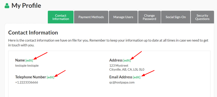 How to update your account information | HostPapa Support