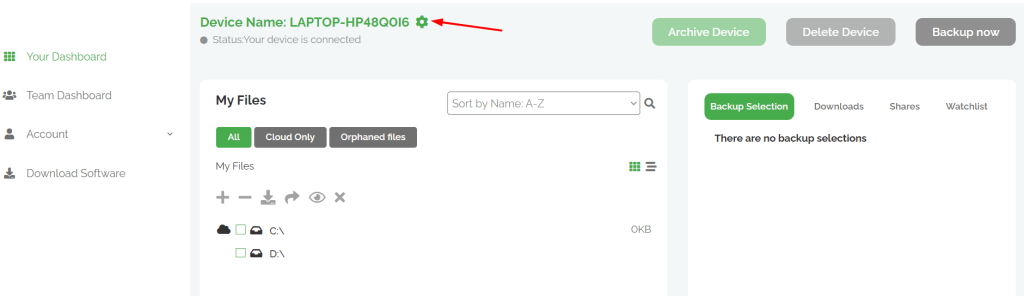 HostPapa Device Backup: An overview of the device settings