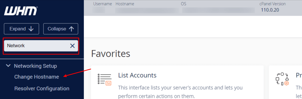 Cambiar el nombre de host de un servidor en WHM | HostPapa
