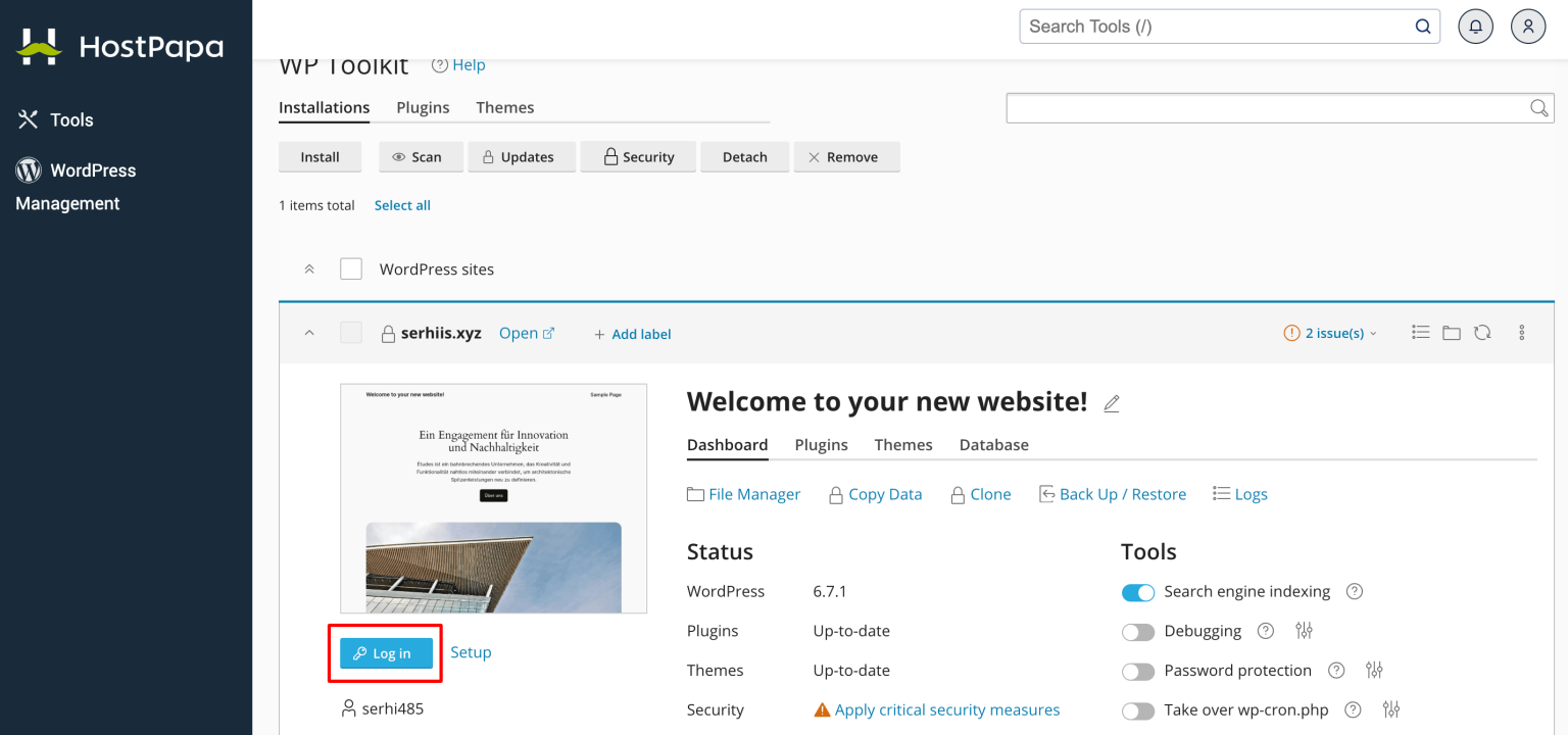 Comment se connecter au tableau de bord WordPress - Base de connaissances HostPapa