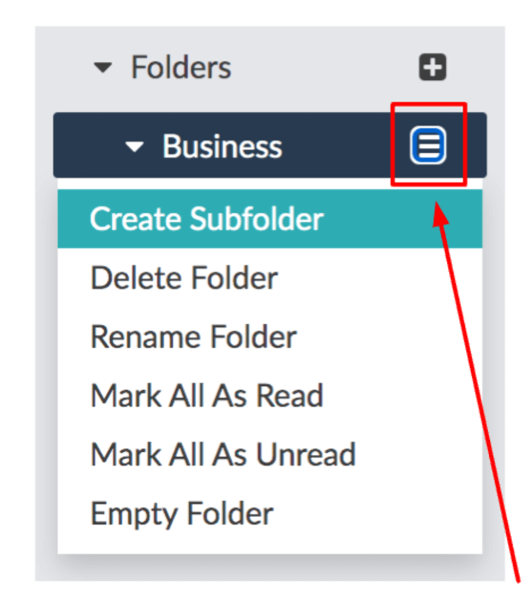 How to manage email folders and subfolders